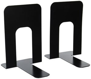 school smart 32379 jumbo non skid book ends – 6 inch x 9 inch – set of 2 – black