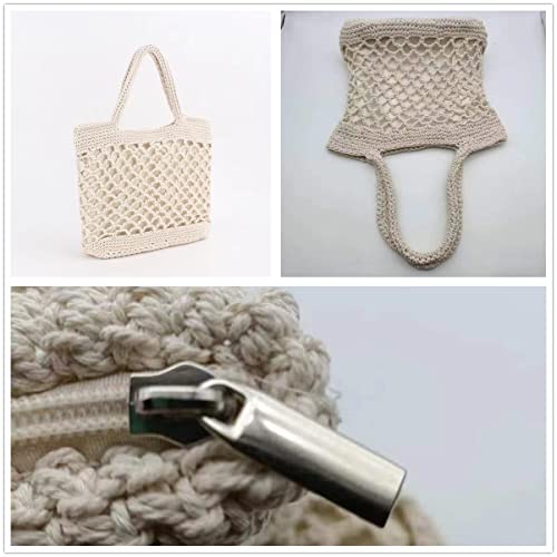 WIGUYUN Cotton Crochet Shoulder Bag Casual Tote Handbag Hollow Out Bohemian Top Handle Purse,White