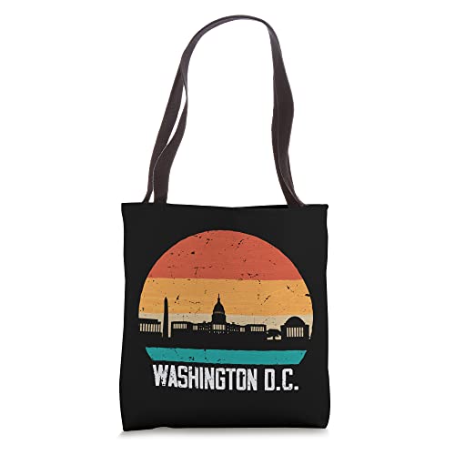 Washington D.C. USA Retro Vintage Sunset Skyline Tote Bag