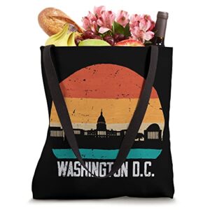 Washington D.C. USA Retro Vintage Sunset Skyline Tote Bag