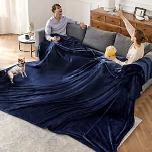 Bedsure Fleece Blanket Oversized Blanket Navy Blue - 300GSM Soft Lightweight Plush Cozy Blankets for Bed, Sofa, Couch, Travel, Camping