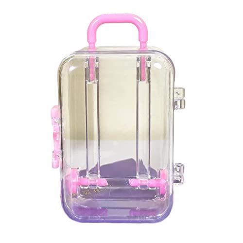 SONGBIRDTH Storage Container Suitcase Style Storage Container Decorative Easy Grip Unique Plastic Pink