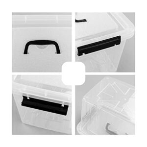 Farmoon 12 Quart Clear Storage Bin, Plastic Latching Box with Handle, 4 Packs