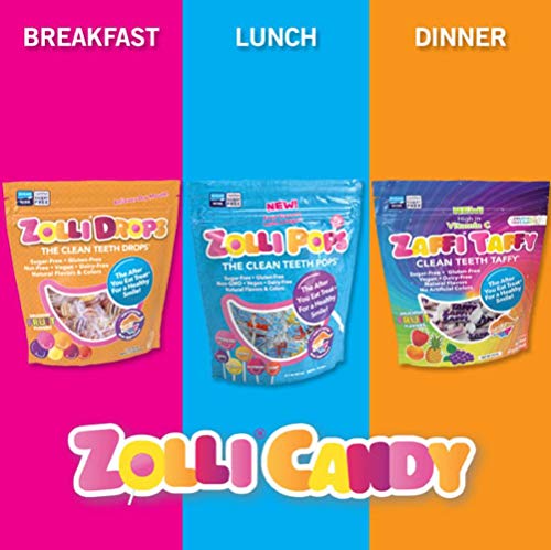 Zollipops Clean Teeth Lollipops - AntiCavity Sugar Free Candy with Xylitol for a Healthy Smile Great for Kids, Diabetics and Keto Diet. Natural Fruit Variety, 3.1 Ounce