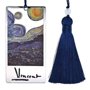 blbmh 4in1 pretty van gogh bookmarks for women teachers book lovers men metal bookmark for readers best friends gift – starry night sky