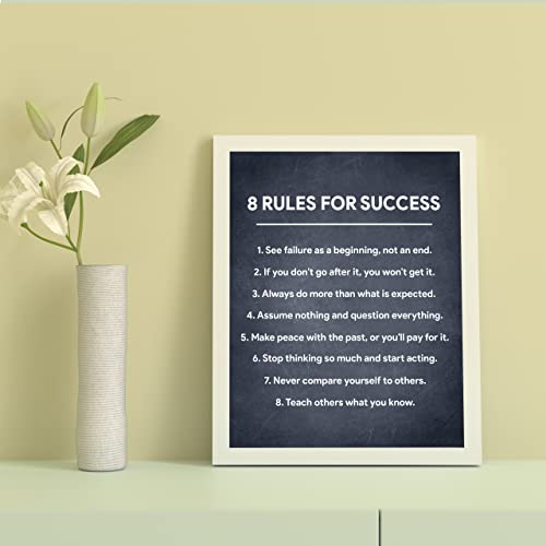 "8 Rules for Success"-Inspirational Life Quotes Wall Art -8 x 10" Fierce Motivational Wall Print-Ready to Frame. Home-Office-Studio-Dorm Decor. Perfect Desk & Cubicle Sign. Great Gift of Motivation!