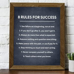 "8 Rules for Success"-Inspirational Life Quotes Wall Art -8 x 10" Fierce Motivational Wall Print-Ready to Frame. Home-Office-Studio-Dorm Decor. Perfect Desk & Cubicle Sign. Great Gift of Motivation!