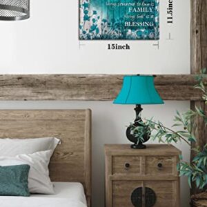 LAOTOART Inspirational Bathroom Decor Wall-Art for Bedroom - Teal Flower Motivational Quotes Wall Decor for Dining Room Canvas Wall Art Ready to Hang