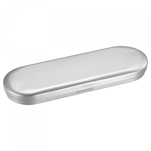 uxcell Metal Tin Box, 2pcs 6.89" x 2.36" x 0.71" Rectangular Empty Tinplate Storage Containers with Hinged Lids, Silver Tone