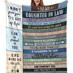 Daughter in Law Gifts - Daughter in Law Gift Ideas - Gifts for Daughter in Laws - Birthday Gifts for Daughter in Law - to My Daughter-in-Law Blanket - Fleece Throw Blankets for Home Bed Sofa 60"x50"