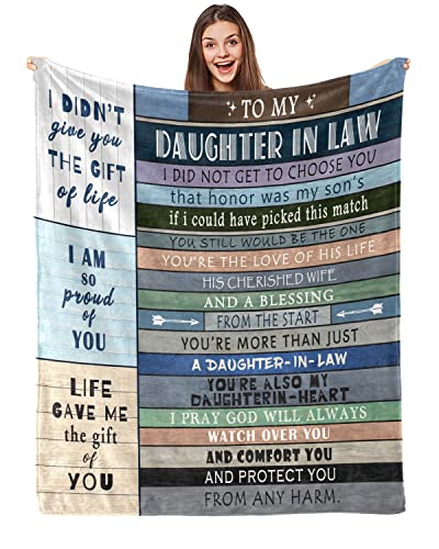 Daughter in Law Gifts - Daughter in Law Gift Ideas - Gifts for Daughter in Laws - Birthday Gifts for Daughter in Law - to My Daughter-in-Law Blanket - Fleece Throw Blankets for Home Bed Sofa 60"x50"