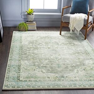 mark&day area rugs, 8×10 heiereind traditional sage area rug green gray blue carpet for living room, bedroom or kitchen (7’6″ x 9’6″)