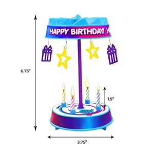 BEST PARTY EVER! Spincredible Candle, Singing Candle-Powered Spinning Cake Topper, Reusable Birthday Candle, Fits Any Size Cake, Great for Birthdays, 2 Count