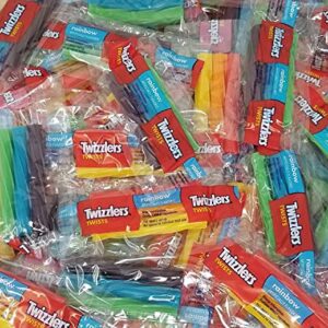 TWIZZLERS Twist Rainbow Easter Candy Fruit Flavored Chews, Triple Twist Snack Size, Bulk Pack 2 Pounds