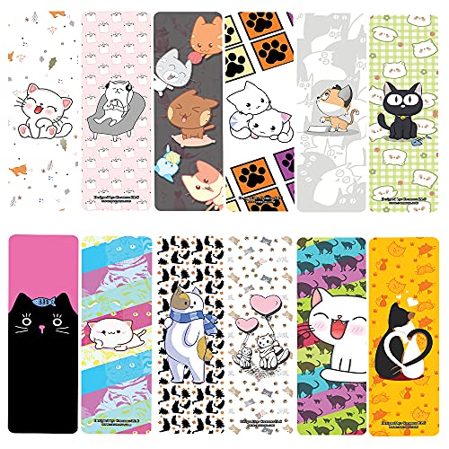 Creanoso Cat Designs Bookmarks (10-Sets X 6 Cards) - Premium Quality Bulk Buy Value Savers Personal Collection