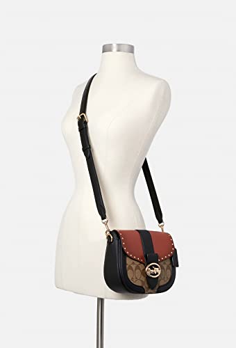 Coach Women's Georgie Saddle Bag (IM/Khaki/Terracotta Multi)