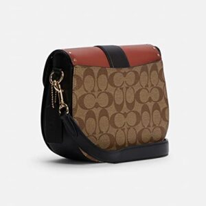 Coach Women's Georgie Saddle Bag (IM/Khaki/Terracotta Multi)