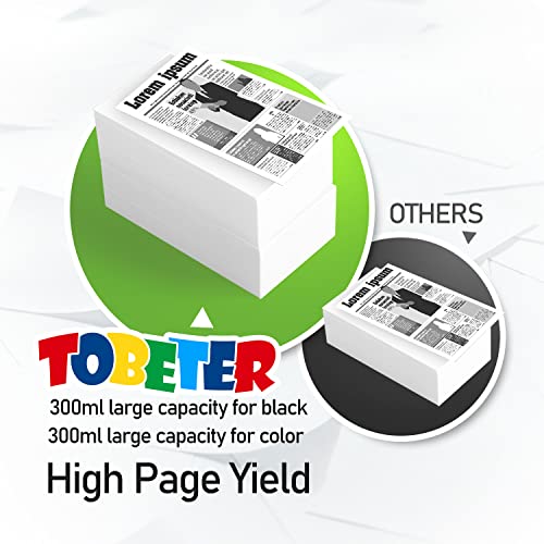 ToBeter 727 XL(Each 300ml) Remanufactured Ink Cartridge Replacement for HP 727 F9J79A C1Q12A F9J76A F9J77A F9J78A F9J80A for DesignJet T1500 T2500 T2530ps T920 T930 T1530 Printer