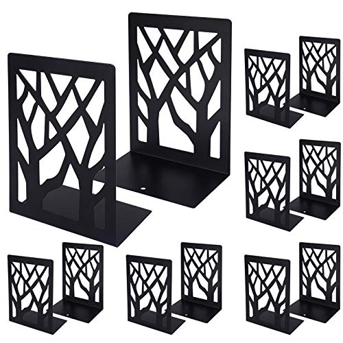 Helsens Bookends, Book Ends, Metal Bookends, Bookends for Shelves Office Home Decorative, Book Ends for Shelves Office Home (6 Pairs, 6.9 x 4.1 x 3.5 inch)