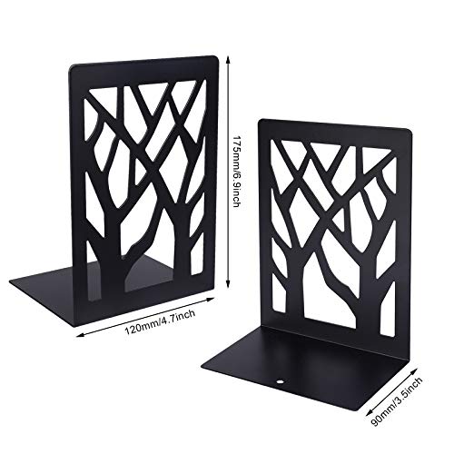 Helsens Bookends, Book Ends, Metal Bookends, Bookends for Shelves Office Home Decorative, Book Ends for Shelves Office Home (6 Pairs, 6.9 x 4.1 x 3.5 inch)