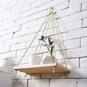 GloryMM Wooden Wall Hanging Shelves Plant Hangers Shelf Vintage Display Planter Rack Hanging Storage Shelf Pot Holder,S