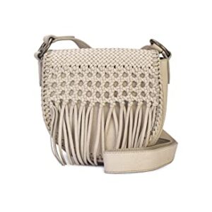 Frye Melissa Woven Saddle Bag, Cream