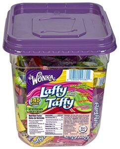 nestlé 48749 wonka assorted flavor laffy taffy, 3.08lb, 145 wrapped pieces/tub