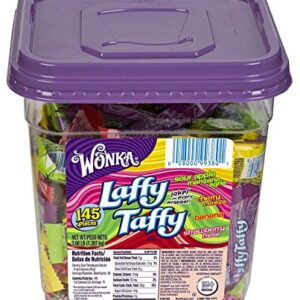 Nestlé 48749 Wonka Assorted Flavor Laffy Taffy, 3.08lb, 145 Wrapped Pieces/Tub