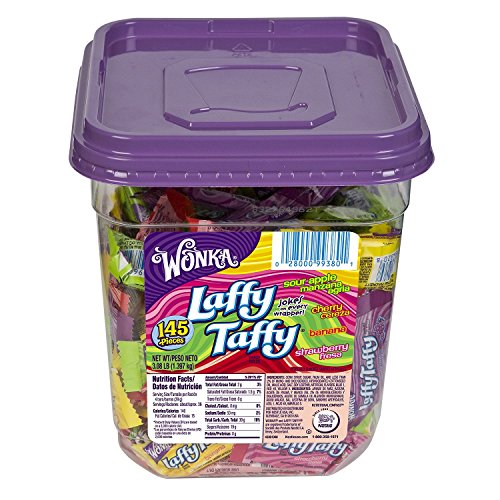 Nestlé 48749 Wonka Assorted Flavor Laffy Taffy, 3.08lb, 145 Wrapped Pieces/Tub