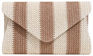 obosoyo straw crossbody bag straw clutch women woven straw shoulder bags summer beach envelope purse wallet