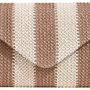 Obosoyo Straw Crossbody Bag Straw Clutch Women Woven Straw Shoulder Bags Summer Beach Envelope Purse Wallet