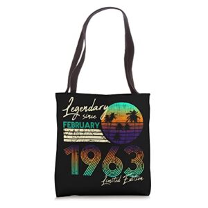 60. birthday 60 legendär february 1963 tote bag