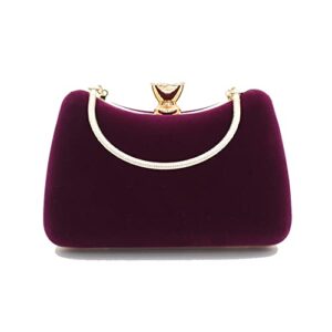 tngan women temperament velvet banquet bag dinner clutch party evening dress clutch bag, fuchsia