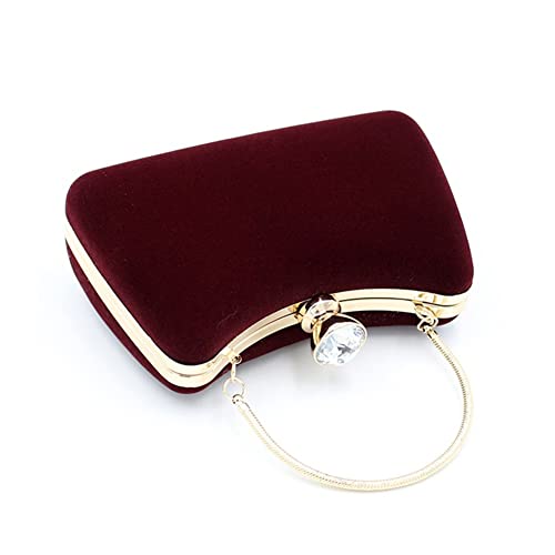 Tngan Women Temperament Velvet Banquet Bag Dinner Clutch Party Evening Dress Clutch Bag, Fuchsia