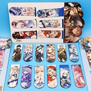 Anime Bookmark Magnetic Bookmark 18pcs Anime Gifts Anime School Supplies Anime Merch Anime Stuff (Yuan bookmarks-18pcs)