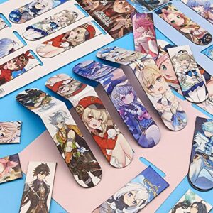 Anime Bookmark Magnetic Bookmark 18pcs Anime Gifts Anime School Supplies Anime Merch Anime Stuff (Yuan bookmarks-18pcs)