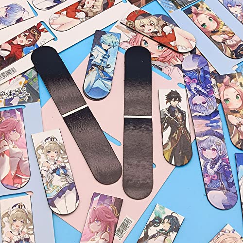 Anime Bookmark Magnetic Bookmark 18pcs Anime Gifts Anime School Supplies Anime Merch Anime Stuff (Yuan bookmarks-18pcs)