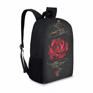 JoyLamoria Red Rose Polyester Handbags Crossbody Bag Backpack Zipper Closure