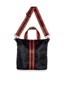 the logan bello by haute shore, black w/green & red stripe