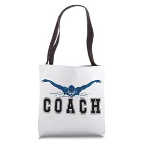 swim coach swimming coach swim coaching tote bag