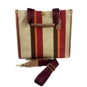 Womens Shoulder Bags - Casual Handbags - Strip Fashion Design - Bag for Travel, Office, School (Brown)