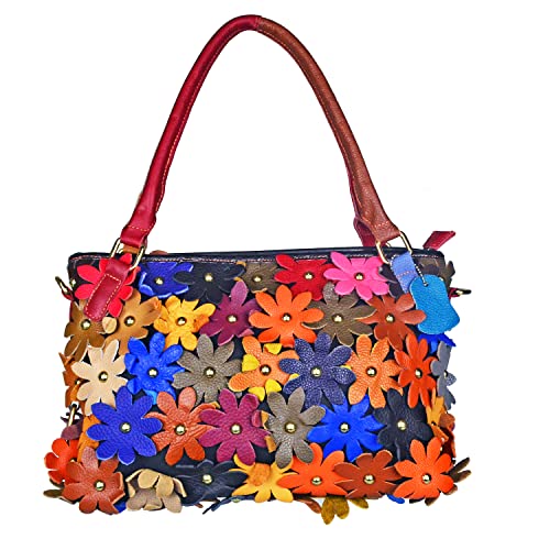 Sibalasi Clear Out 3D Flower shape Multicolored Tote Bright Purse Shouler bags for Women Handbag Trendy