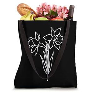 Daffodil March Birth Flower Floral Minimalist Personalized Tote Bag