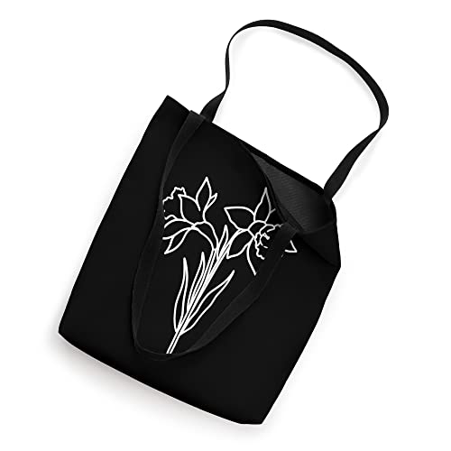 Daffodil March Birth Flower Floral Minimalist Personalized Tote Bag