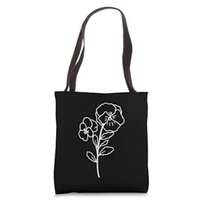 violet february birth flower art minimalist personalized fun tote bag