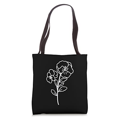 Violet February Birth Flower Art Minimalist Personalized Fun Tote Bag