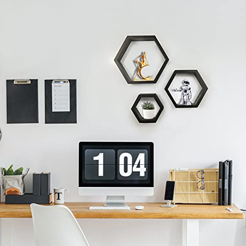 Hexagon Floating Shelves,Geometric Figure Wall Shelf for Living, Room,Kitchen,Bedroom, Bathroom, Wall Decoration Honeycomb Floating Shelf(Black)