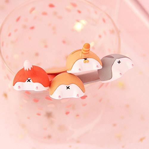 Booluee Cute 3D Animal Butt Bookmarks Cat Corgi Fox Hamster Book Markers Page Markers for Kids Adults Book Lovers School Library Office Home Use (Hamster+Cat+Corgi+Fox)