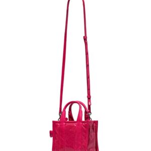 Marc Jacobs The Crinkle Leather Micro Tote Magenta One Size