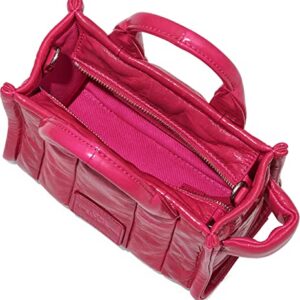 Marc Jacobs The Crinkle Leather Micro Tote Magenta One Size